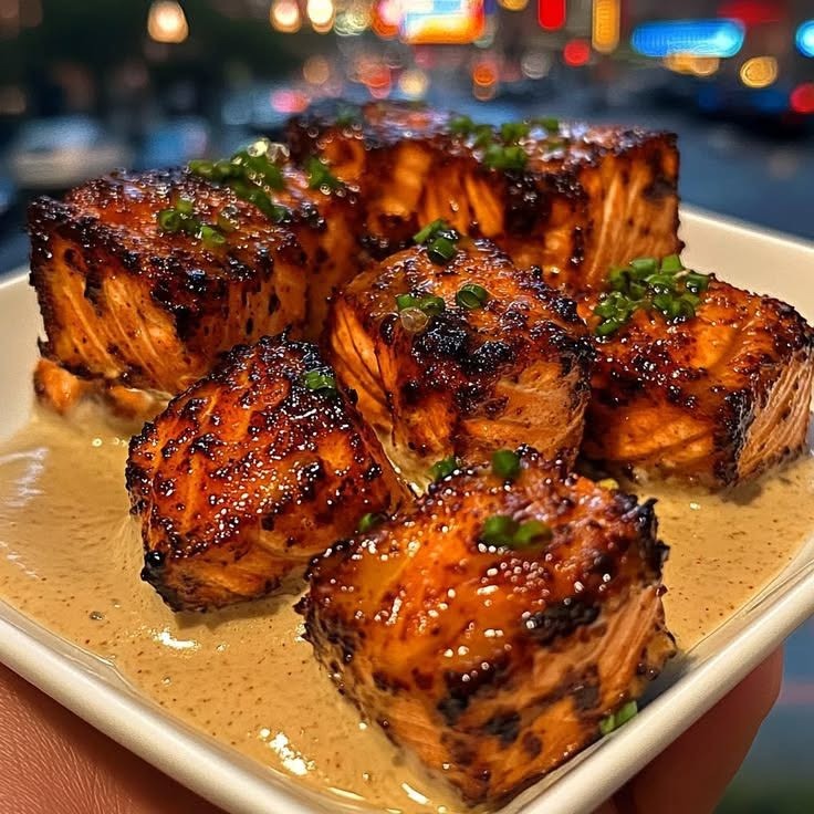 Sweet Chilli Salmon Bites with Coconut Cream Sauce – WebNeza